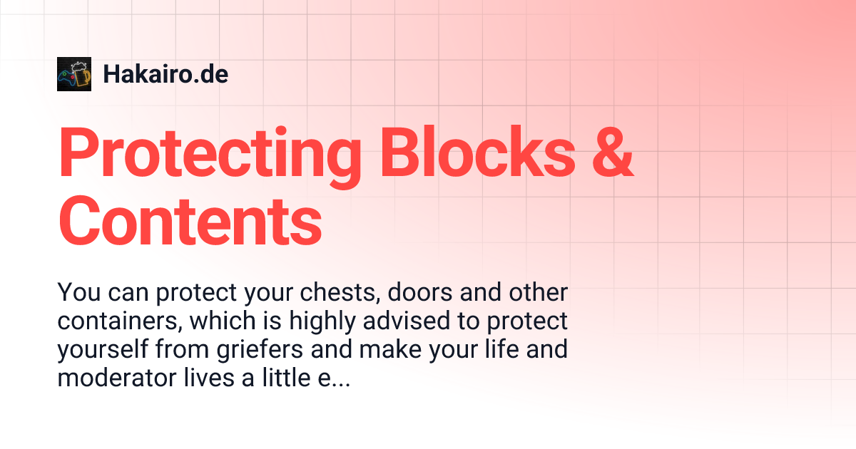 Protecting Blocks & Contents | Hakairo.de